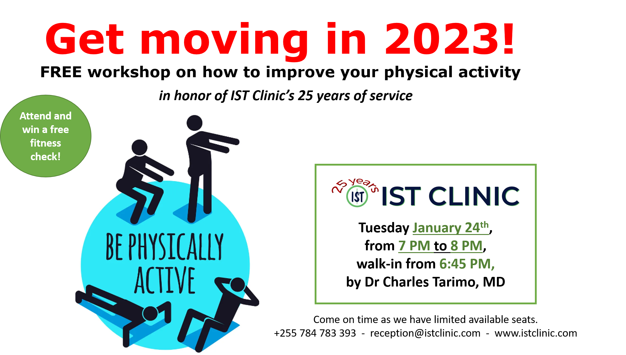 FREE Workshop “Get moving in 2023” – Columbia Africa, IST Clinic
