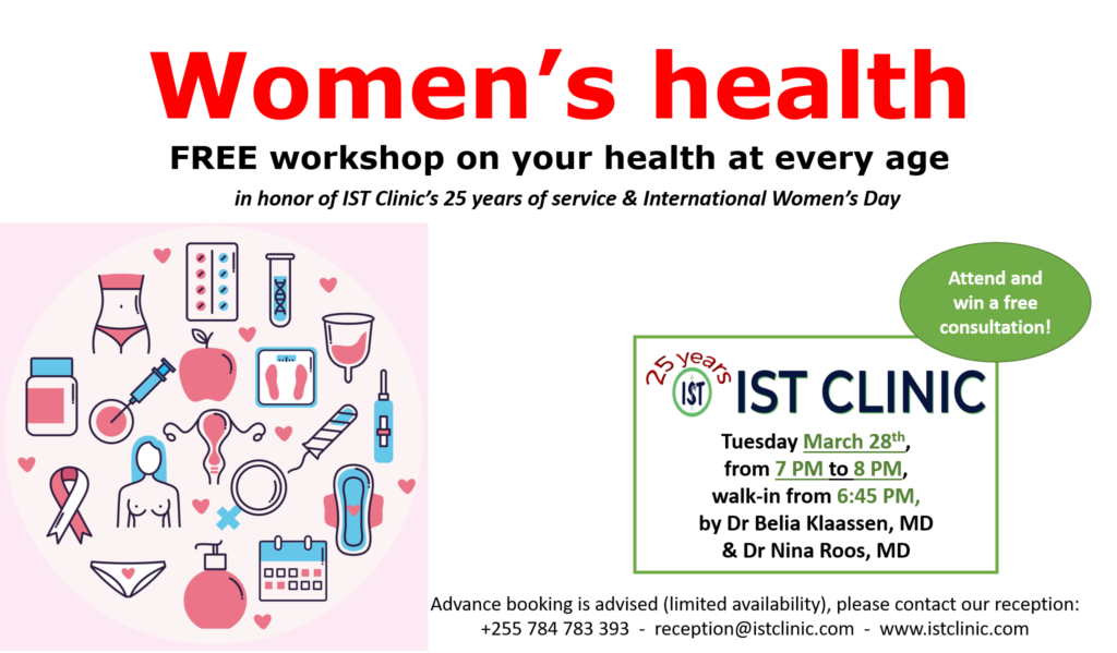 Free workshop “Women’s health” – March 28th – Columbia Africa, IST Clinic