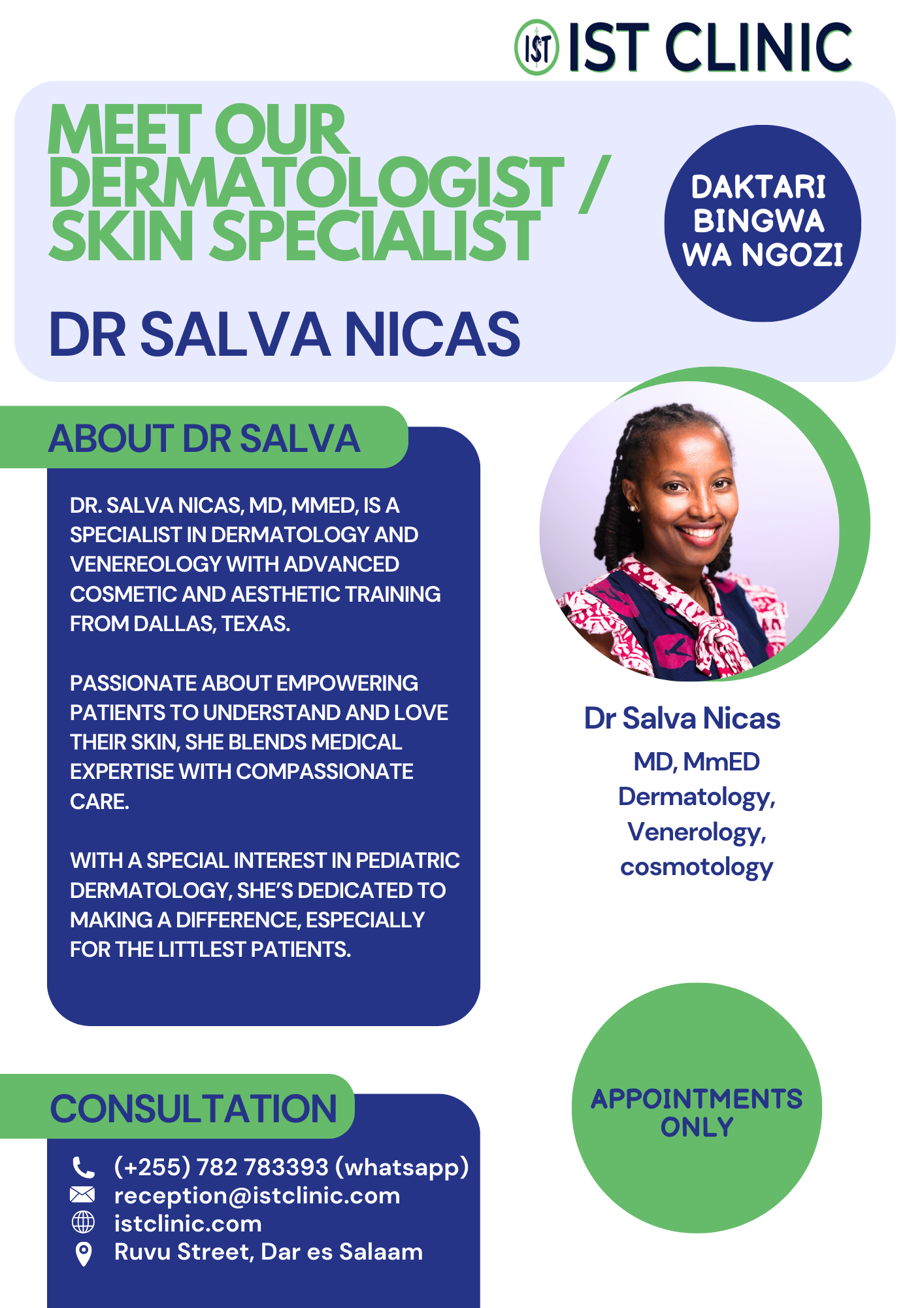 Meet our new dermatologist/skin specialist – Columbia Africa, IST Clinic